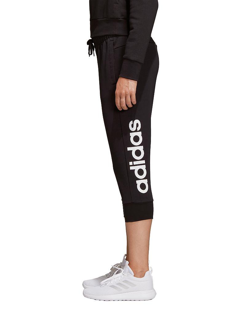 Adidas Damen 3 4 Hose Essentials Linear Schwarz