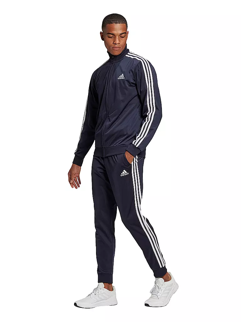 Adidas Herren Trainingsanzug Essentials 3 Streifen Blau