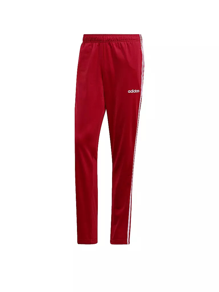 Adidas Herren Trainingshose Essentials 3 Stripes Tapered Tricot Rot