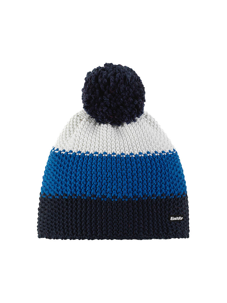 EISBÄR Kinder Haube Star Pompon blau