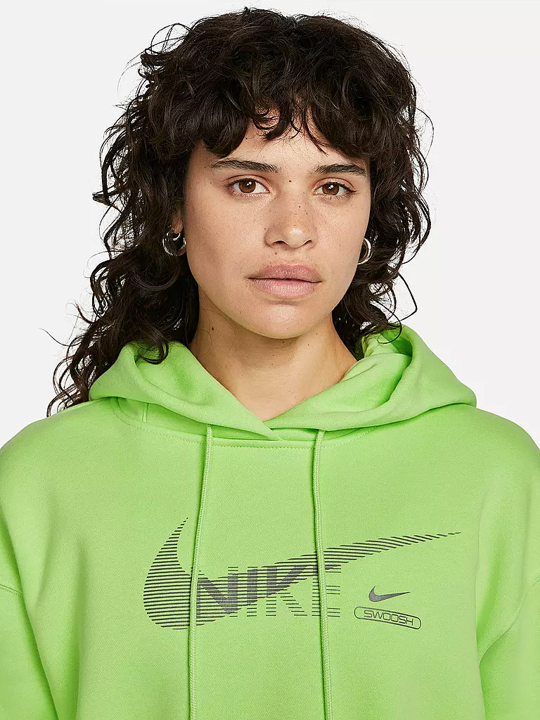 Nike Damen Kapuzenpullover Sportswear Swoosh Grün