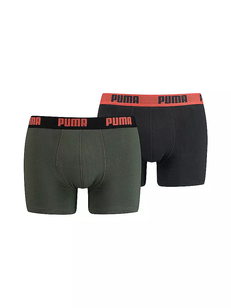 PUMA Herren Basic Boxer 2 Pack olive