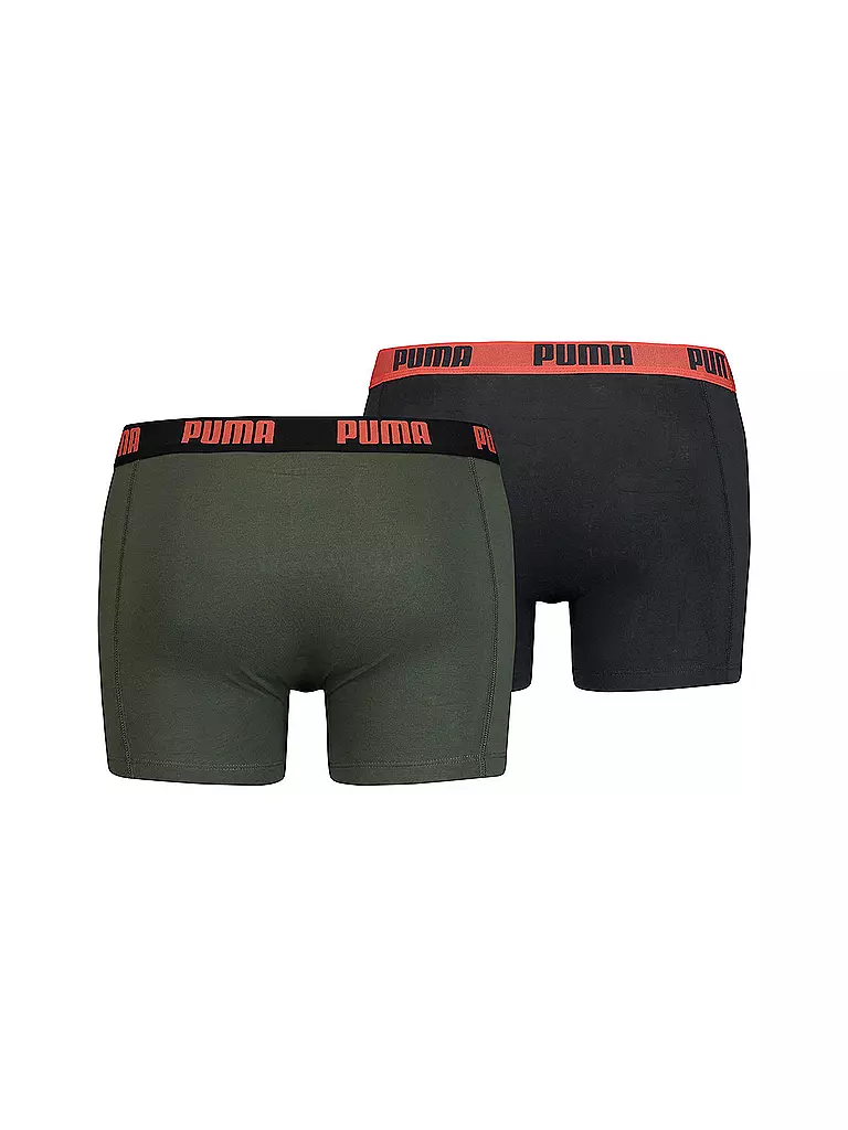 PUMA Herren Basic Boxer 2 Pack olive