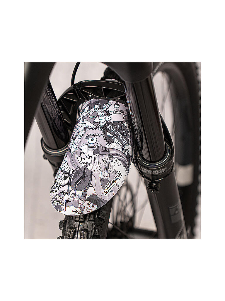 RIESEL DESIGN Mudguard schlamm:PE Stickerbomb Eyecatcher Ultra Black grau