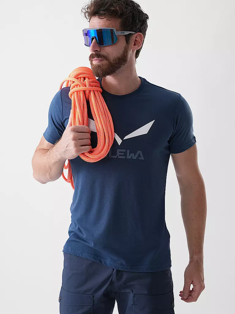 SALEWA Herren Funktionsshirt Solidlogo Dri-Release® dunkelblau