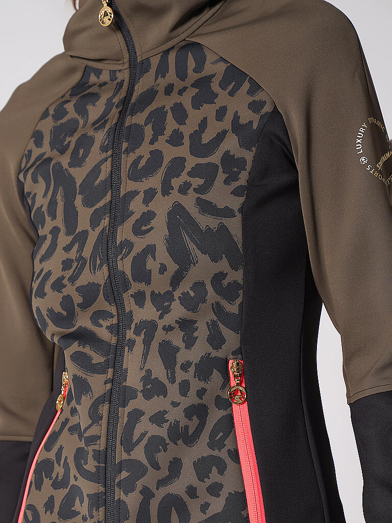 SPORTALM Damen Unterziehjacke mit trendigem Leo-Druck auf hochwertiger ...